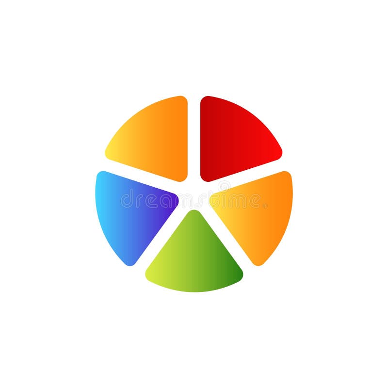 Colorful Five-segment Circle with Smooth Gradient and Distinctive ...