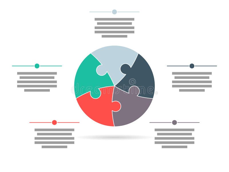Colorful Five Sided Circle Puzzle Presentation Infographic Template ...