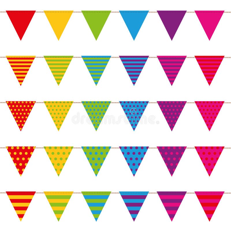 Colorful Flag Collection with Pattern Isolated on White Backgound Stock ...