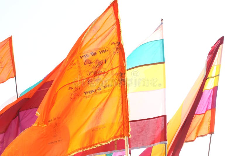 Colorful Flag in the Temple Stock Image - Image of indoor, decor: 58621019