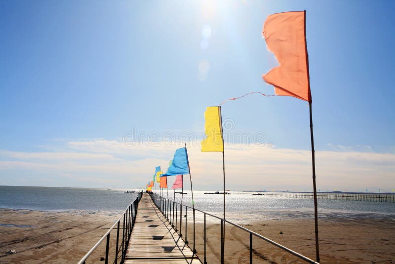 Colorful flags stock image. Image of bridge, baluster - 11803033