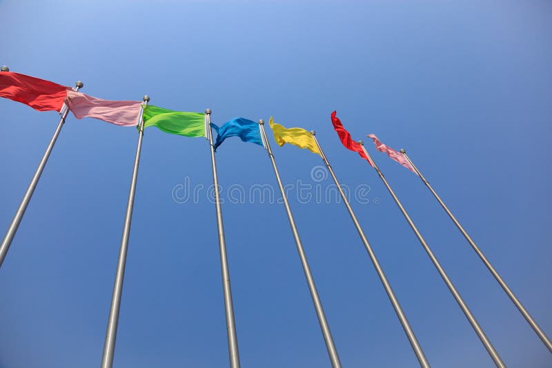 Colorful flags stock image. Image of staff, sports, mast - 31239799
