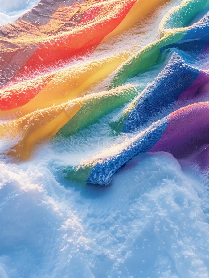 Colorful Flags on Ice stock photo. Image of abstract - 363146390