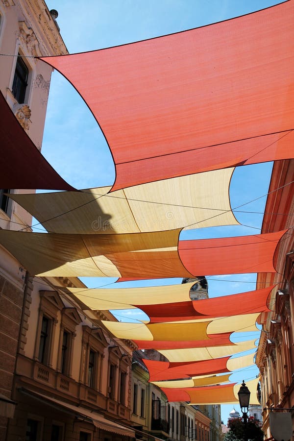 Colorful Flags in the Street Stock Image - Image of colorful, pattern ...