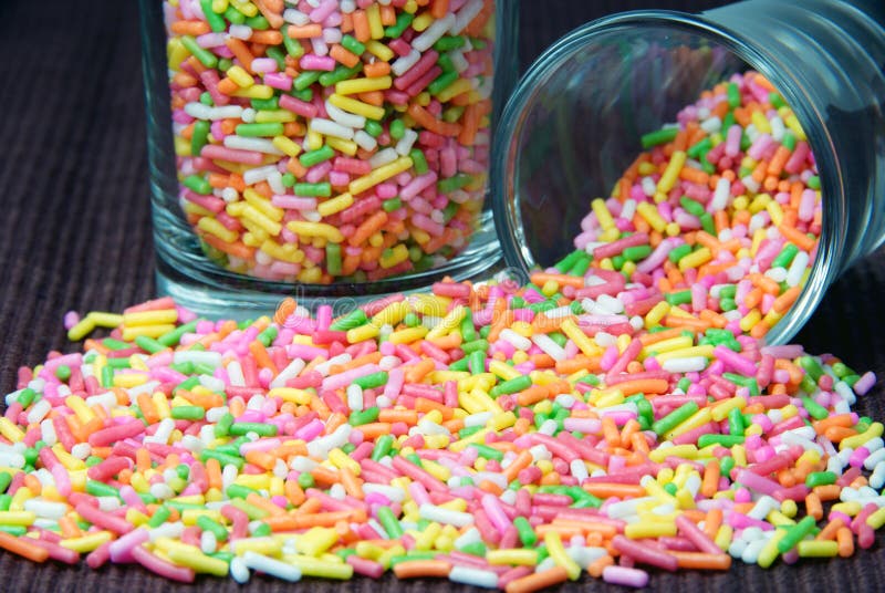 Colorful flake topping. stock image. Image of glass, dessert - 39381945