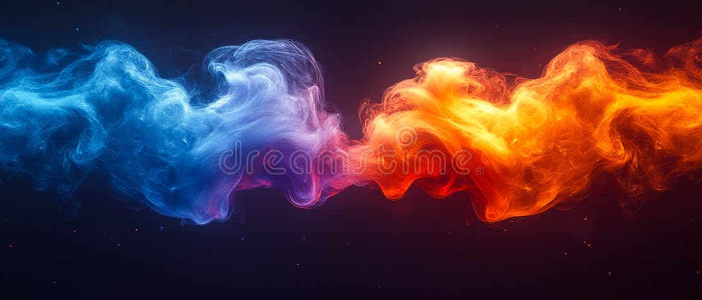 A Colorful Flame that is Blue and Orange Stock Image - Image of ...