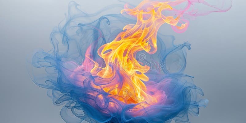 Colorful Flame with a Blue and Pink Swirl Stock Photo - Image of ...