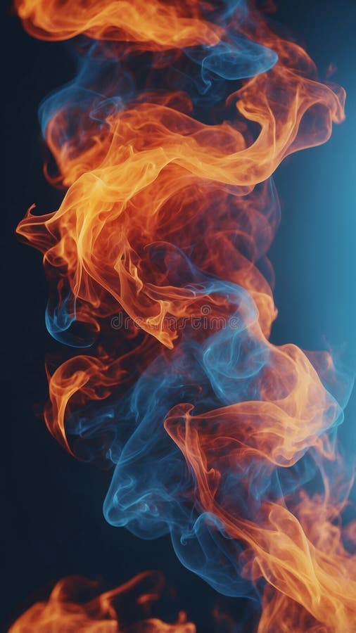 A Colorful Flame with Blue and Red Colors. Stock Illustration ...