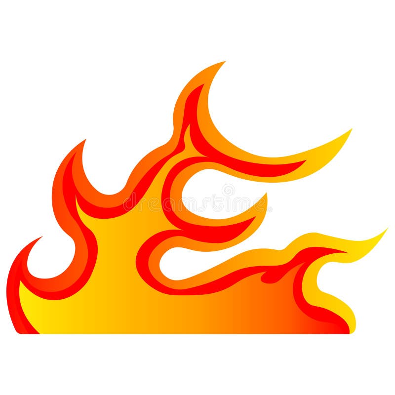 Cartoon Flame Illustration on White Background. Vector Illustration ...