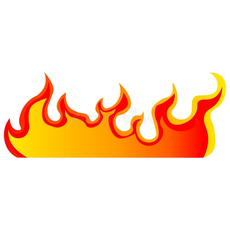 Cartoon Flame Illustration on White Background. Vector Illustration ...