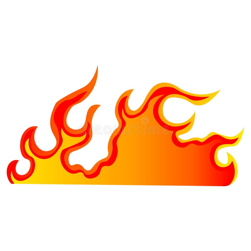 Cartoon Flame Illustration on White Background. Vector Illustration ...