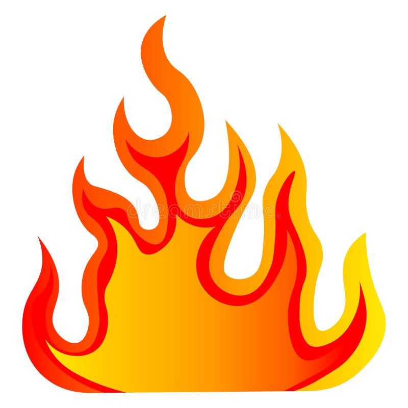 Cartoon Flame Illustration on White Background. Vector Illustration ...