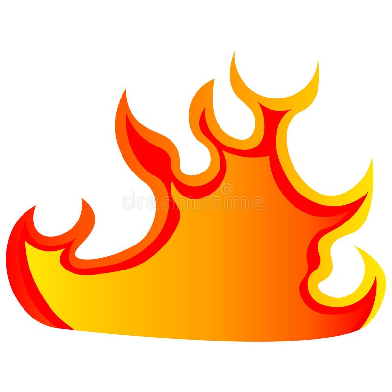 Cartoon Flame Illustration on White Background. Vector Illustration ...