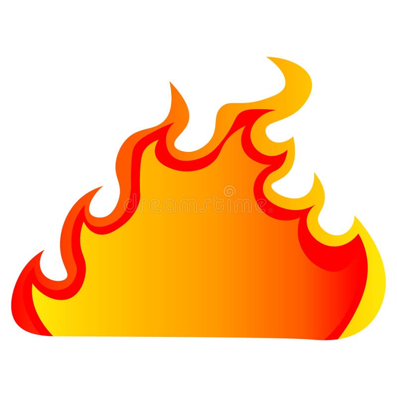 Cartoon Flame Illustration on White Background. Vector Illustration ...