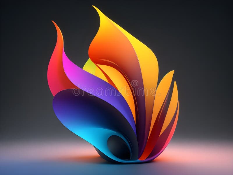 A Colorful Flame Made by Fire Stock Illustration - Illustration of ...