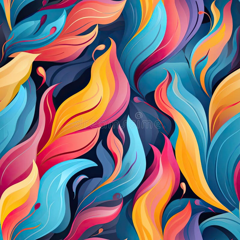 Colorful Flame Pattern Flowing in Vibrant Colors (tiled) Stock ...