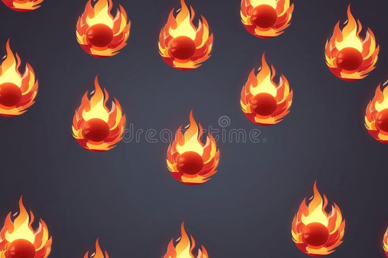 Colorful Flame Patterns Floating Against Dark Background in a Creative ...