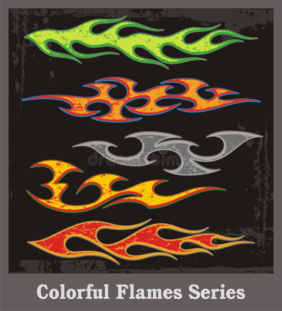 Colorful Flames Series stock vector. Illustration of passion - 20192332