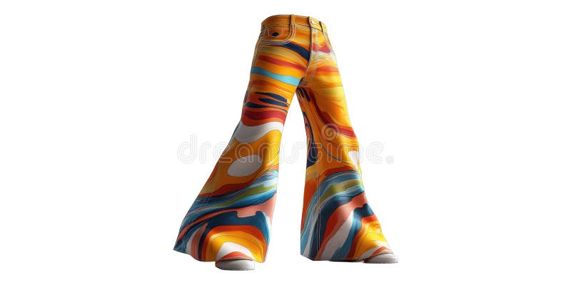 Colorful Flared Pants with Abstract Pattern Isolated on Transparent ...