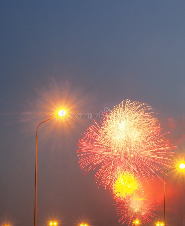 Colorful Flashes of Fireworks in the Night Sky. Fireworks Stock Photo ...