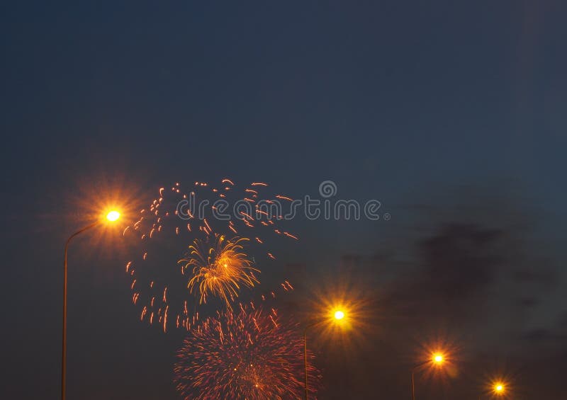Colorful Flashes of Fireworks in the Night Sky. Fireworks Stock Photo ...