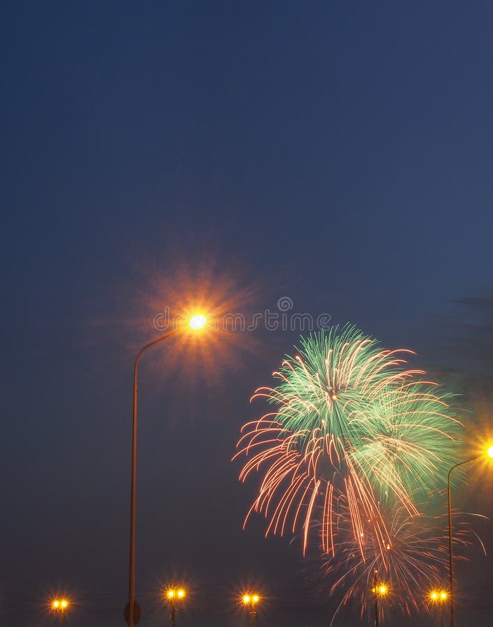 Colorful Flashes of Fireworks in the Night Sky. Fireworks Stock Image ...