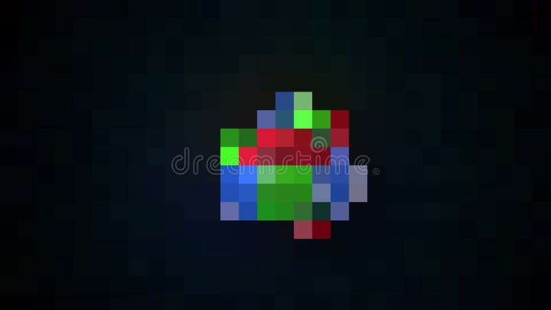 Colorful Flashing Blocks. Computer Generated 8bit Effect. 3d Rendering ...