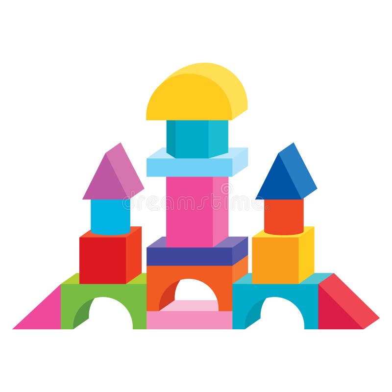 Kids Playing Blocks Shapes Stock Illustrations – 79 Kids Playing Blocks ...