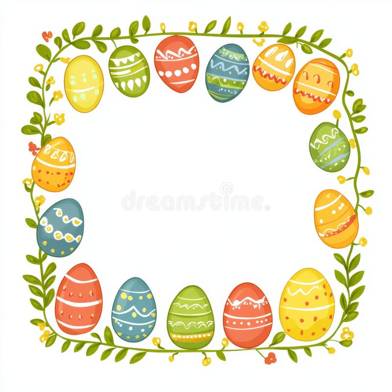 A Colorful Flat Design Featuring an Easter Egg within a Rectangular ...