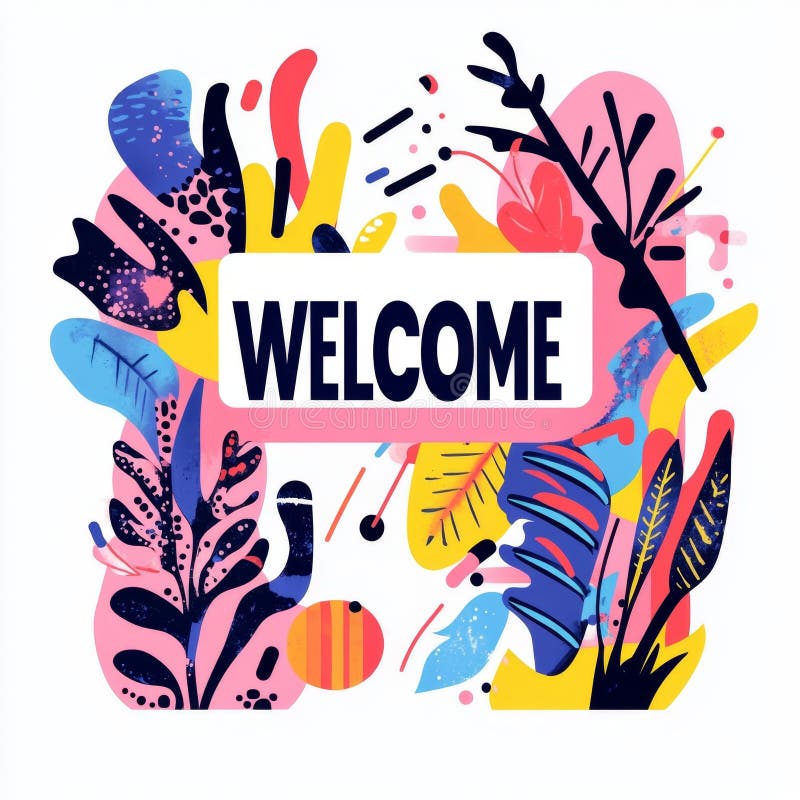 Colorful Flat Design with a Friendly Message, Abstract Shapes, and ...