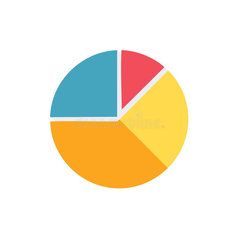 Colorful Flat Design Pie Chart Icon for Business Data Analysis, Statistics, and Infographic ...