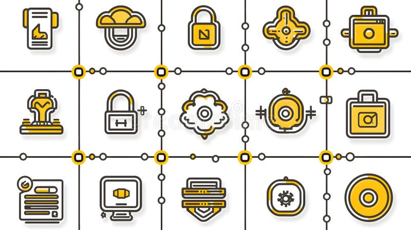 Colorful Flat Design Technology Icons Collection Stock Photo - Image of ...