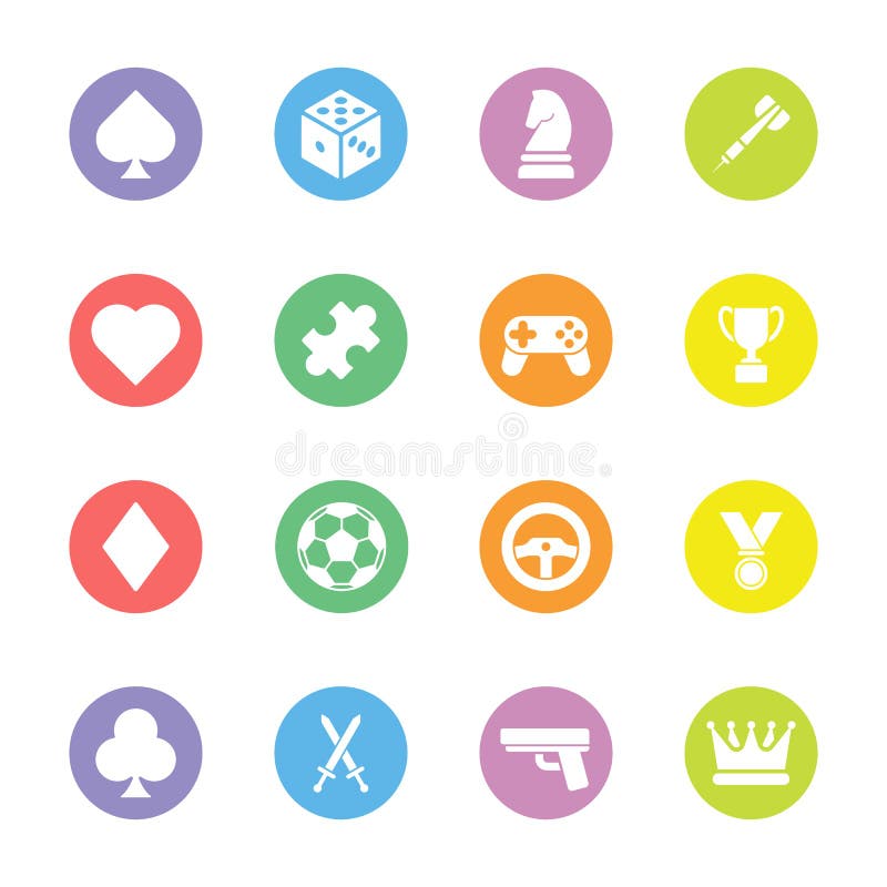 Colorful Flat Computer and Technology Icon Set on Circle Stock Vector ...