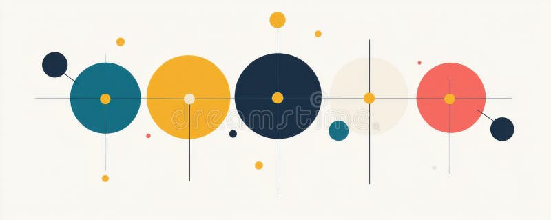 Colorful Flat Line Graph with Abstract Circle Elements Stock Image ...