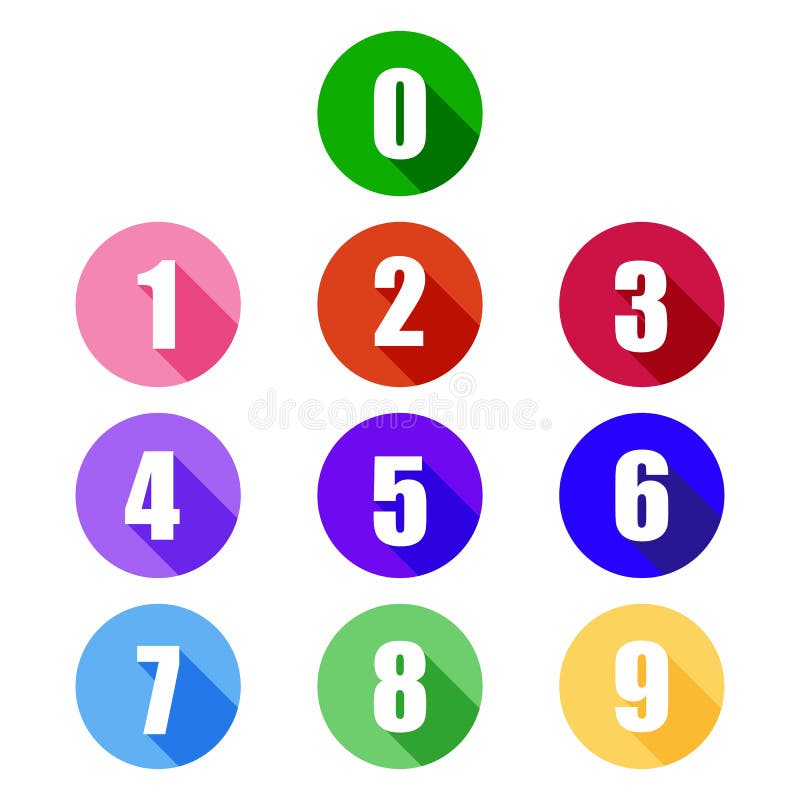 Colorful Flat Numbers Icon stock illustration. Illustration of element ...