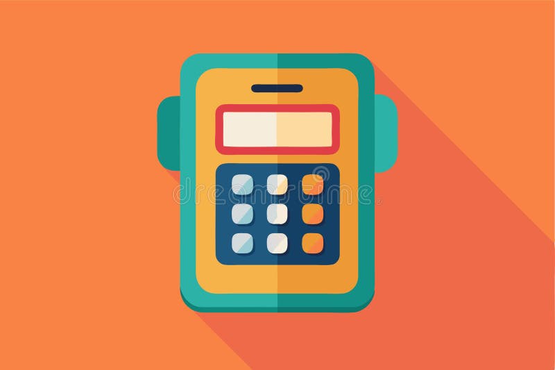 A Colorful Flat Phone Icon with a Calculator Layout Showcasing Buttons ...