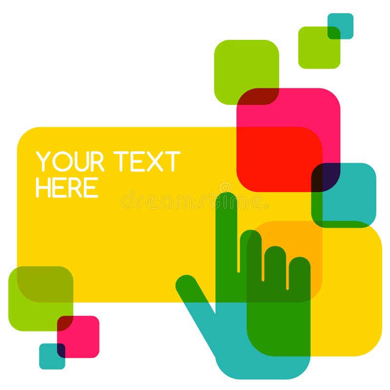 Colorful Flat Touch Interface Background Template. Hand Pointer Stock ...