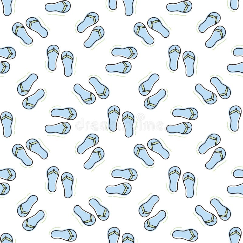 Colorful Flip-flops Pattern. Seamless Texture with Cute Flip-flops in ...