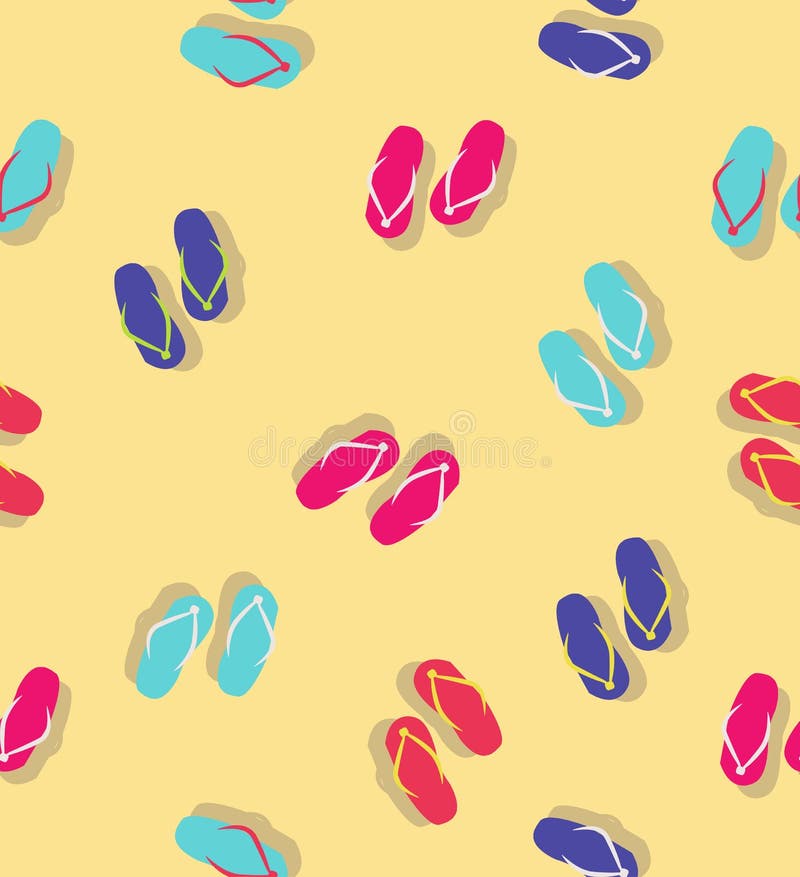 Flip Flops Funny Characters Pattern Stock Vector - Illustration of ...