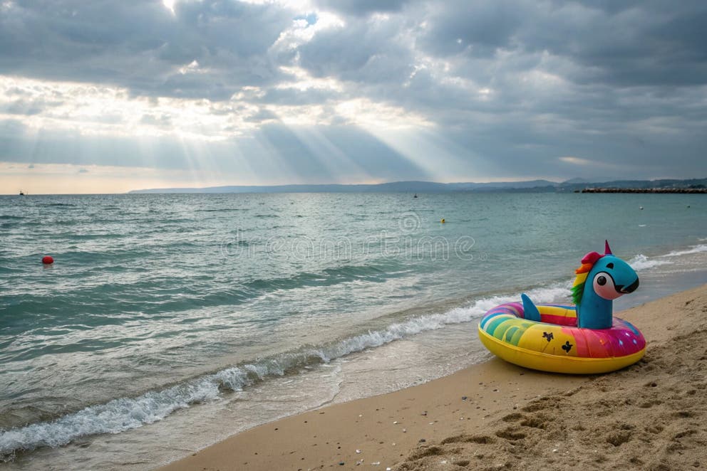 Colorful Floater by the Seaside Stock Illustration - Illustration of ...