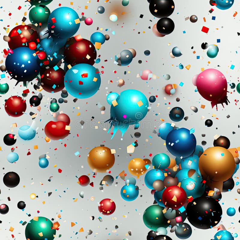 Colorful Floating Balls Create a Vibrant Scene on a Gritty Background ...