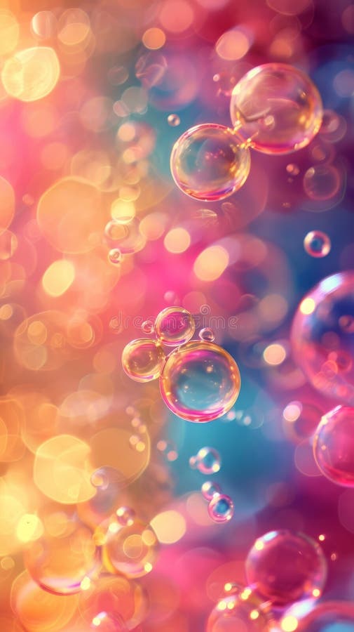 Colorful Floating Bubbles in the Air, Joyful Bubble Play and Pure Fun ...