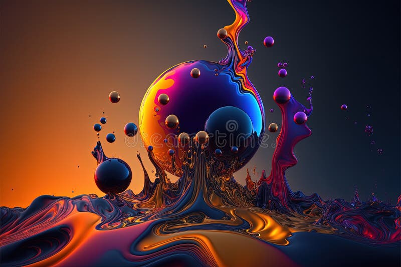 Colorful Floating Liquid Abstract Background, Ultra Realistic ...