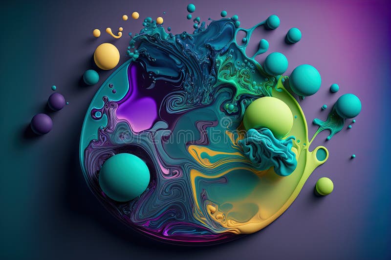 Colorful Floating Liquid Abstract Background, Ultra Realistic ...
