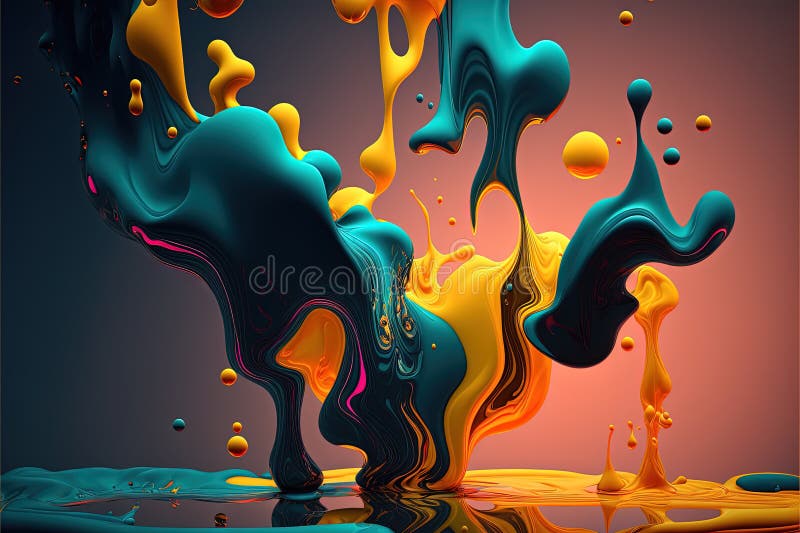 Colorful Floating Liquid Abstract Background, Ultra Realistic ...