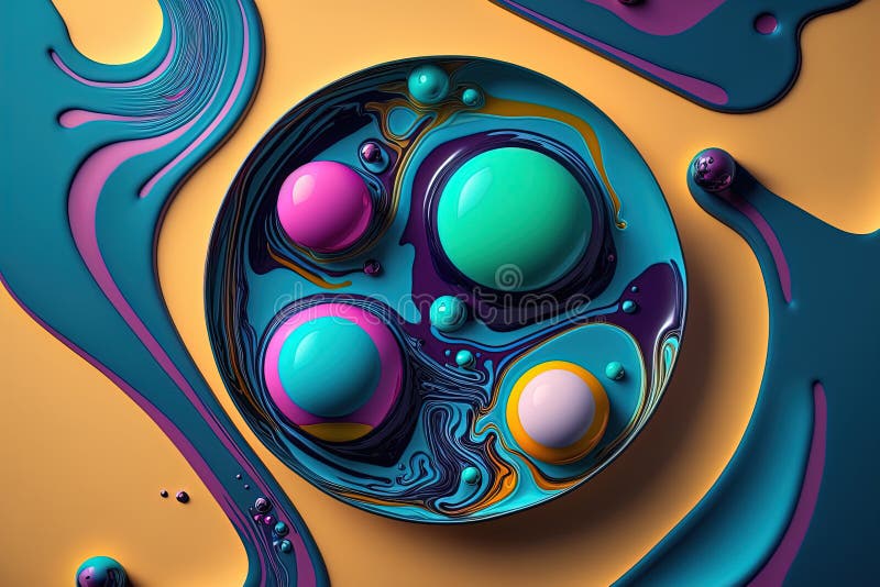 Colorful Floating Liquid Abstract Background, Ultra Realistic ...