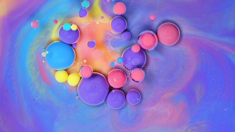 Colorful Floating Paint Bubbles Create Mesmerizing Patterns in a ...