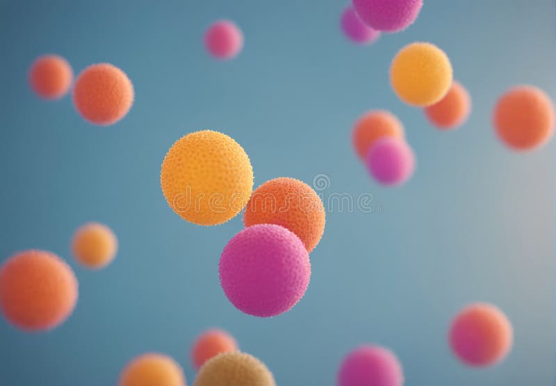 Colorful Floating Spheres in a Bright Blue Background Representing ...