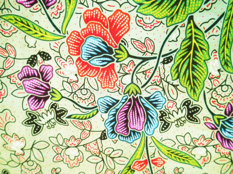 Colorful Floral Batik Pattern Stock Illustration - Illustration of ...