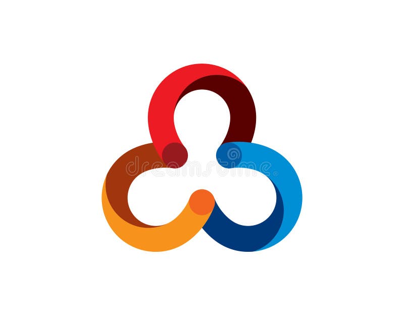 Colorful Floral Curve Centralized Connection Stock Vector ...